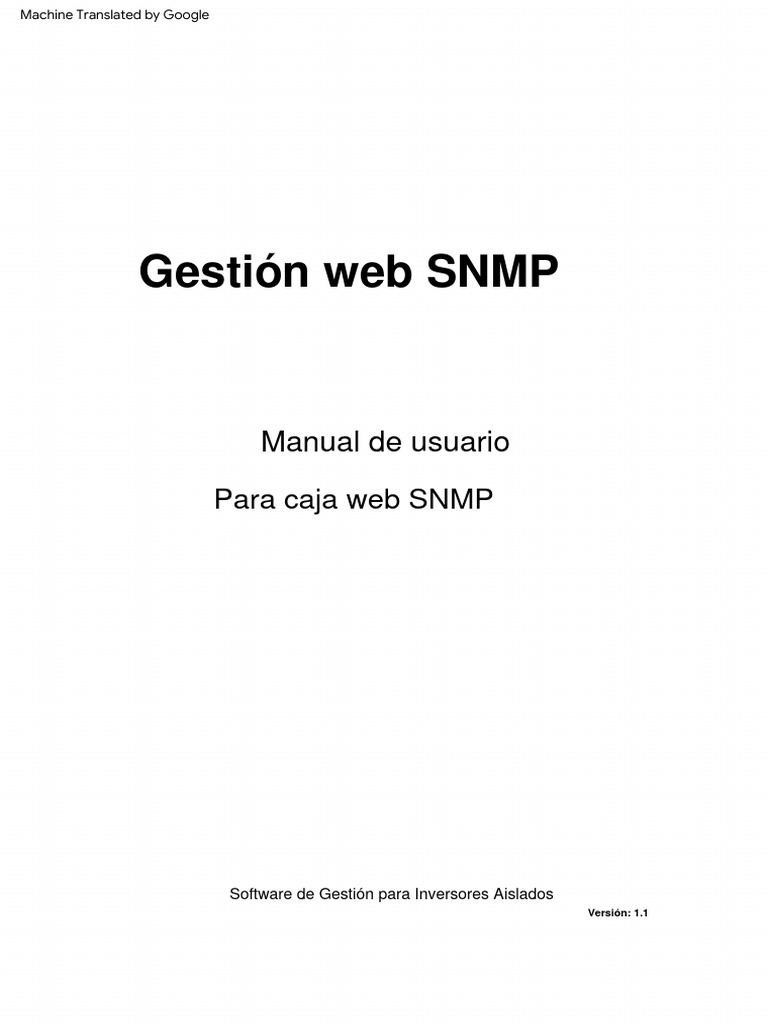 SNMP Web Box-User Manual | PDF | Dirección IP | Red mundial