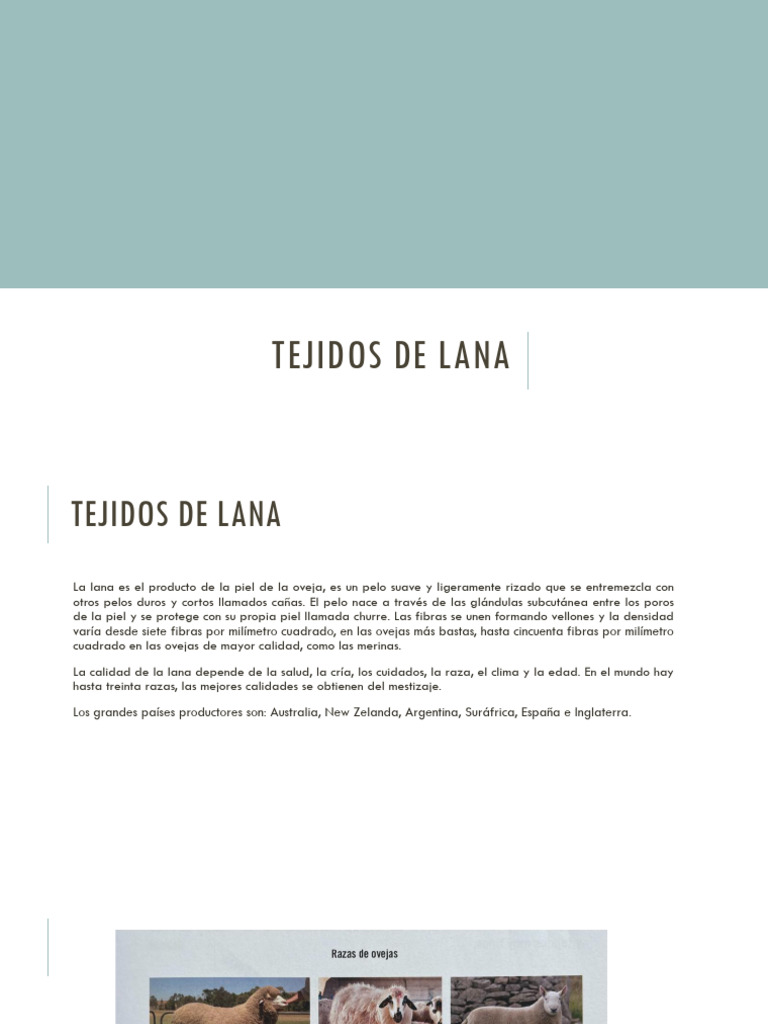 TEMA 2 TEJIDOS DE LANA | PDF | Textiles