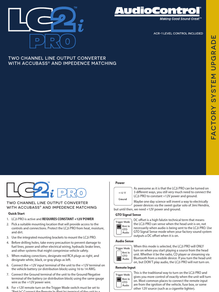 LC2i Pro User Manual | PDF | Amplifier | Decibel