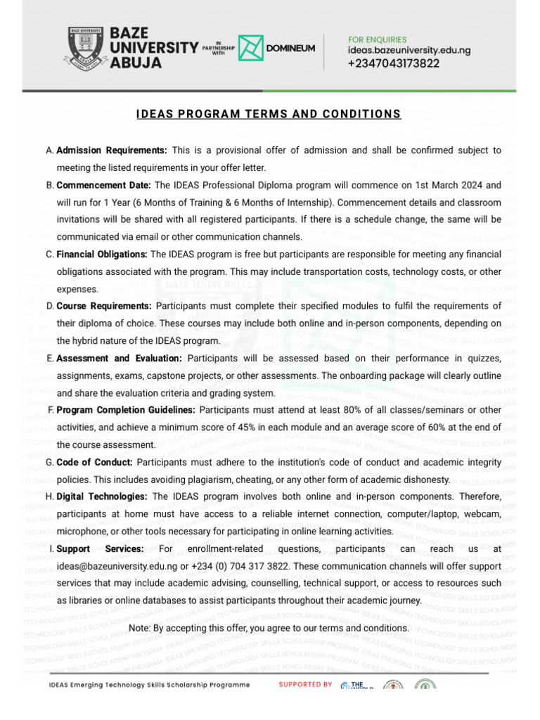 IDEAS Program Terms and Conditions | PDF | Business