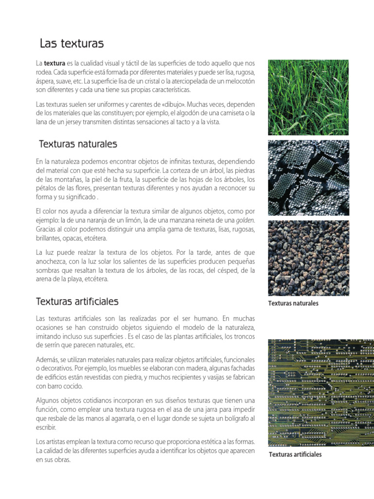 Texto Texturas Visuales | PDF | Papel | Color