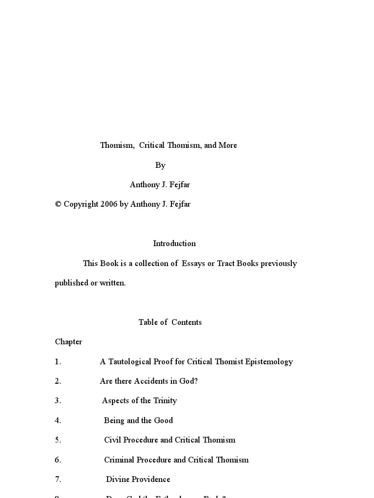 Thomism, Critical Thomism, and More (Book) | PDF | Thomism | Thomas Aquinas