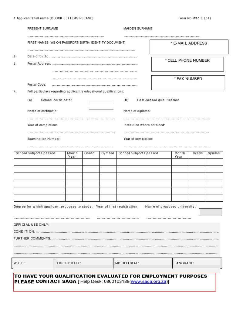 M30 Form | PDF