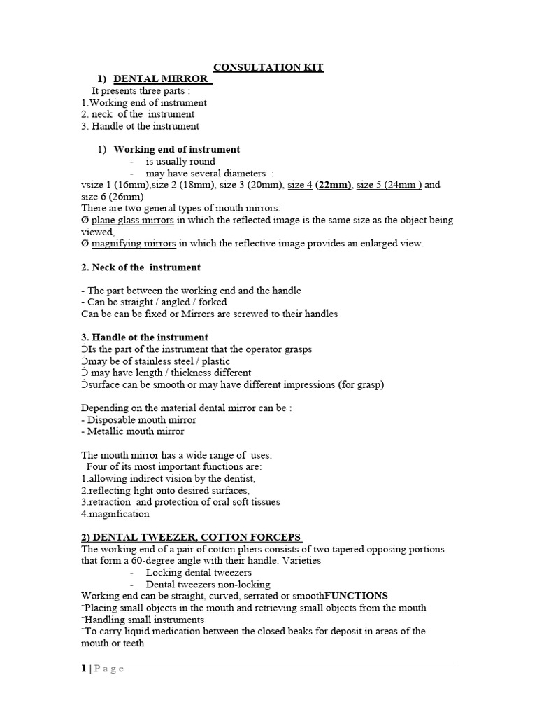 Instrumentar Englezi 1 | PDF | Toothbrush | Periodontology