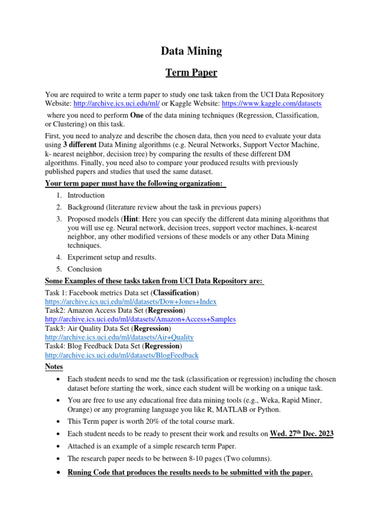 DM Research Term Paper | PDF