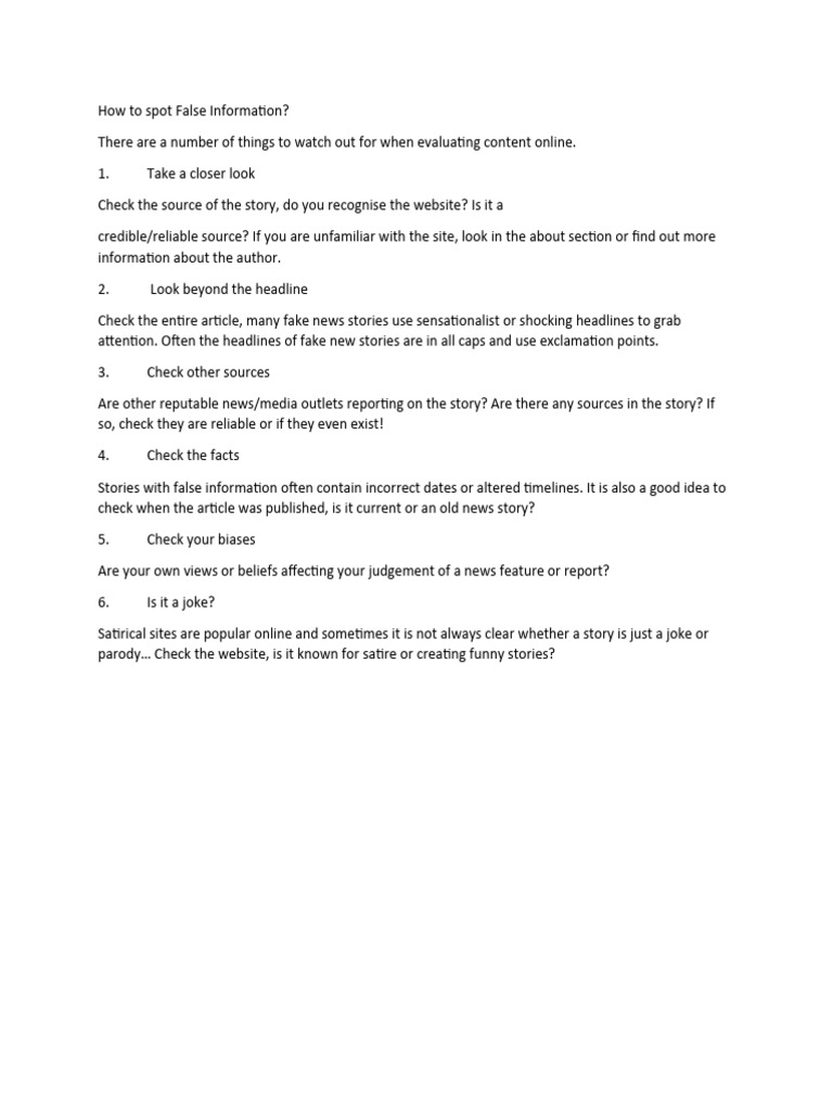How to Identify False Information | PDF | Social Science