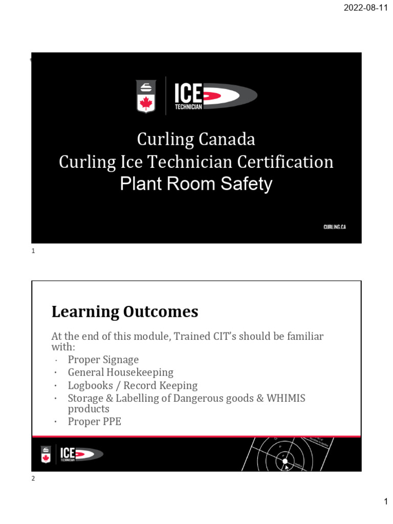 2 - Plant Room Safety - Curling Ice Technician | PDF | Personal ...