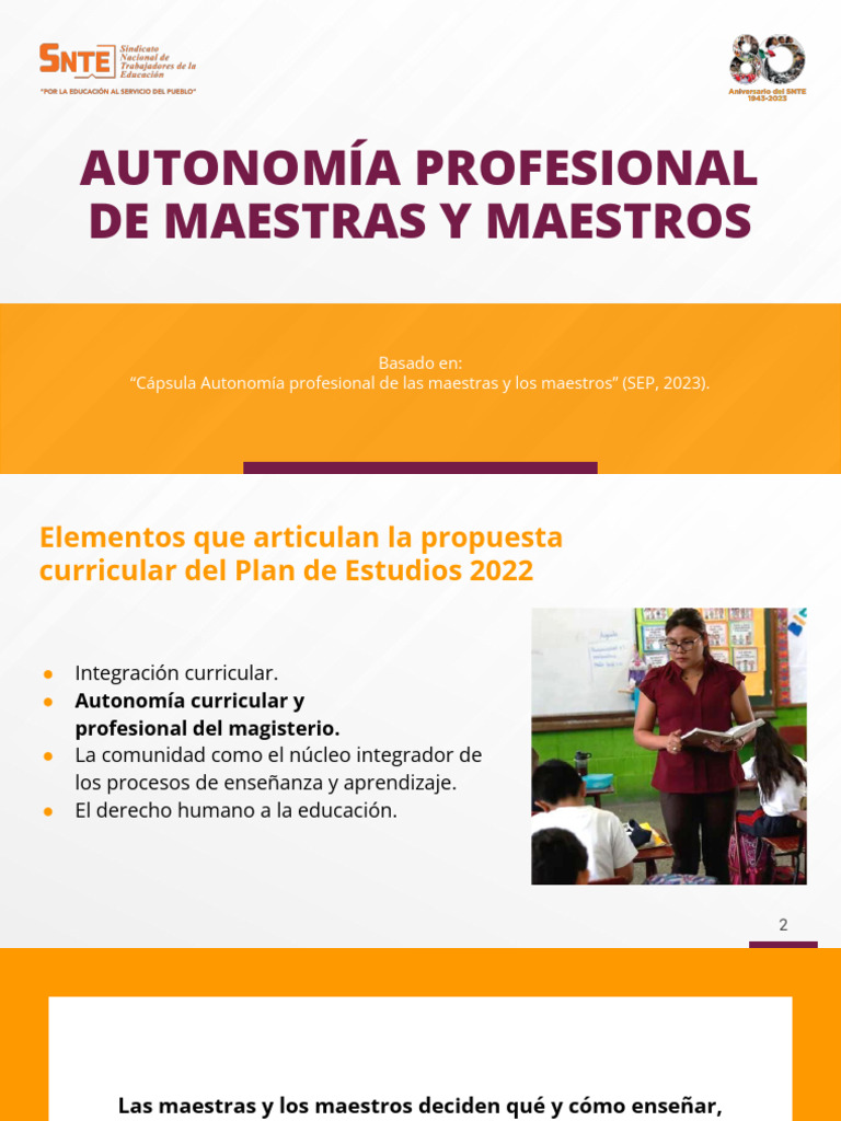 Autonomia Profesional de Maestras y Maestros 1 | PDF | Enseñando | Maestros