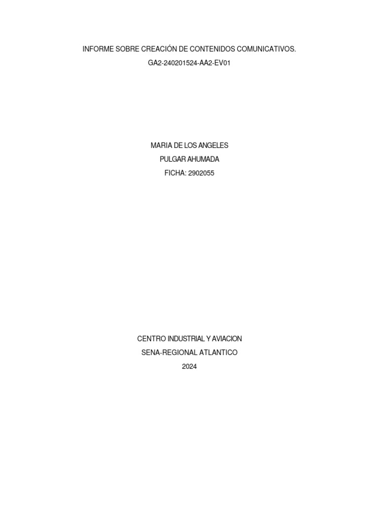 Informe de Creacion de Contenido | PDF | Comunicación | Comportamiento