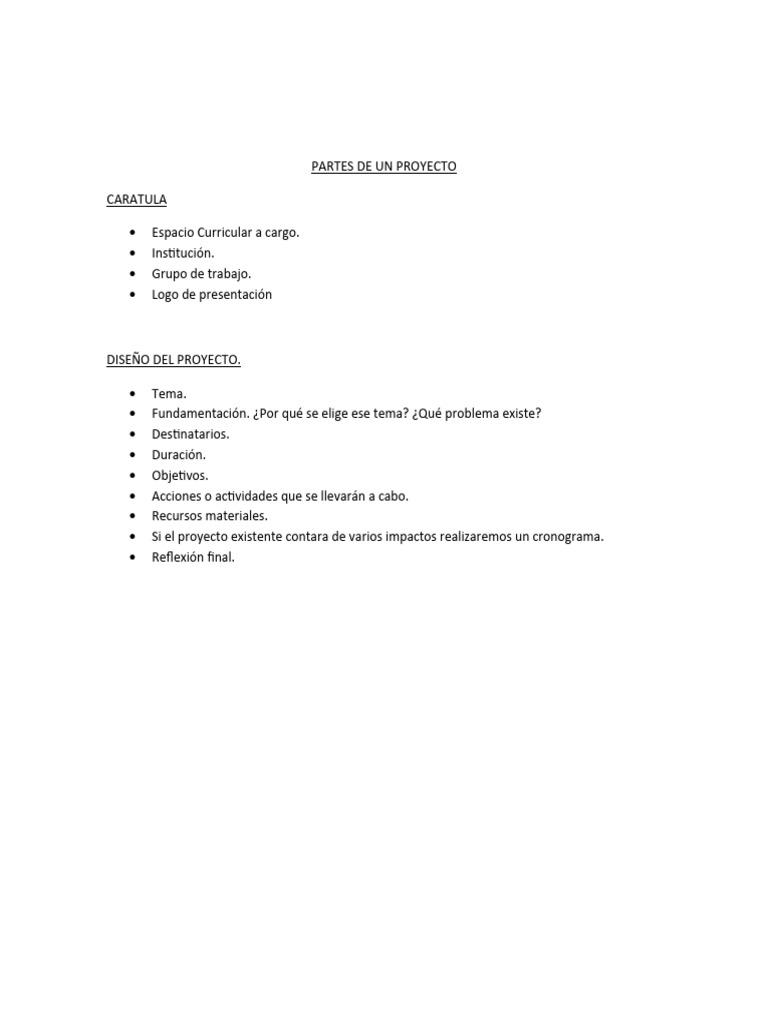 Partes de Un Proyecto | PDF