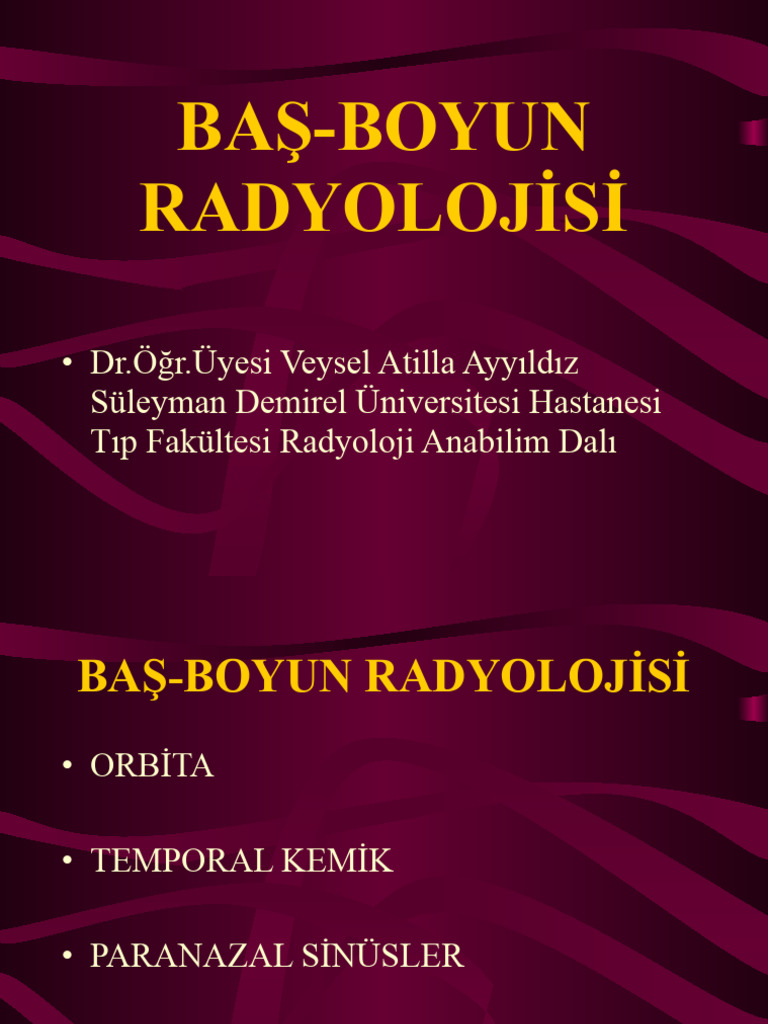 Baş Boyun Radyolojisi | PDF