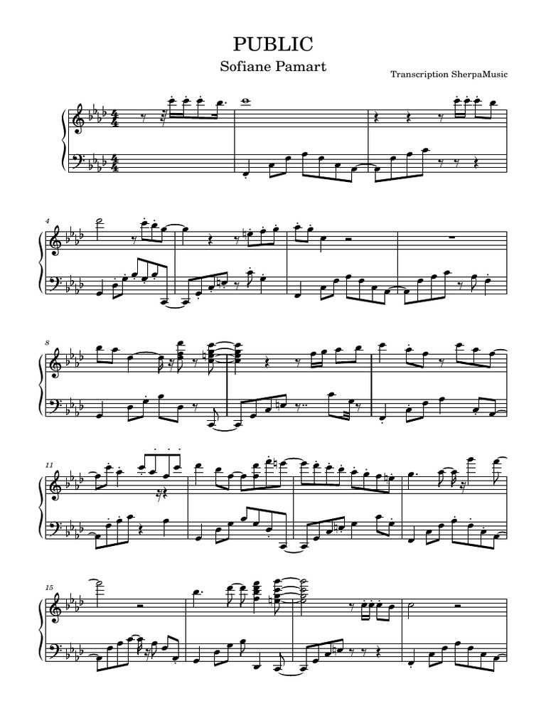 Sofiane Pamart - PUBLIC (PDF SherpaMusic) | PDF
