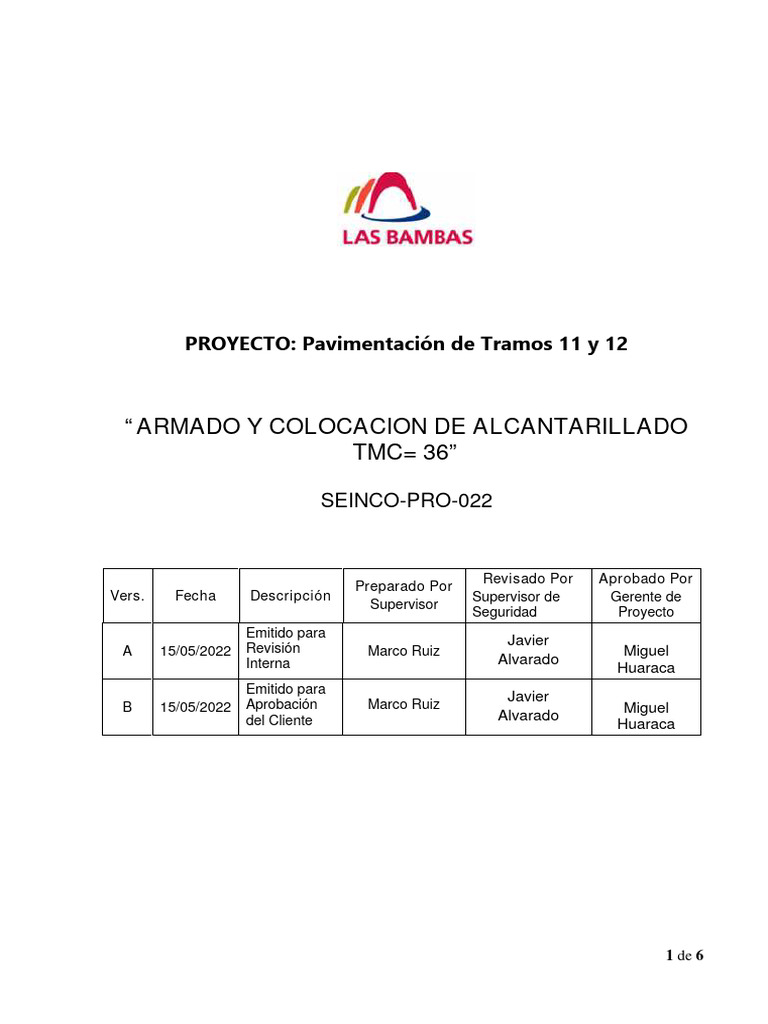 PETS - SEINCO - 22 Armado y Colocacion de Alcantarillas TMC 36 | PDF ...