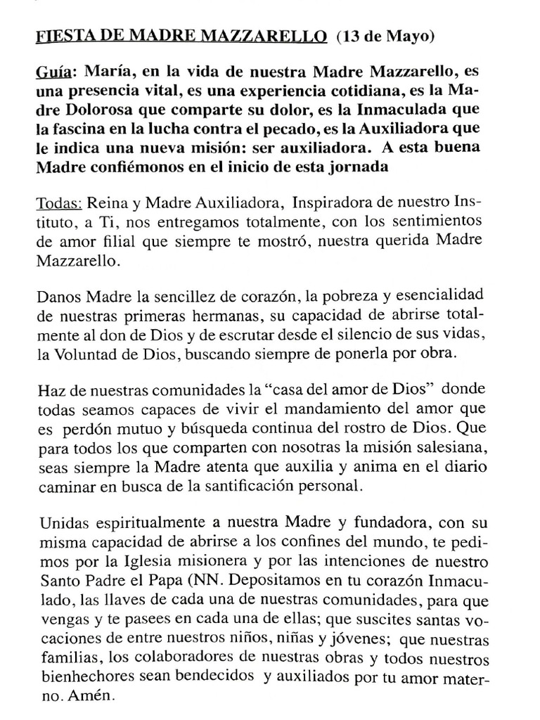 Acto de Entrega A La Virgen Fiesta MMZZ | PDF