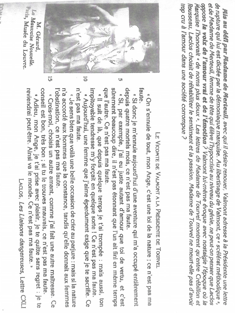 Texte étude linéaire n°5 - Les liaisons dangereuses_ Laclos | PDF