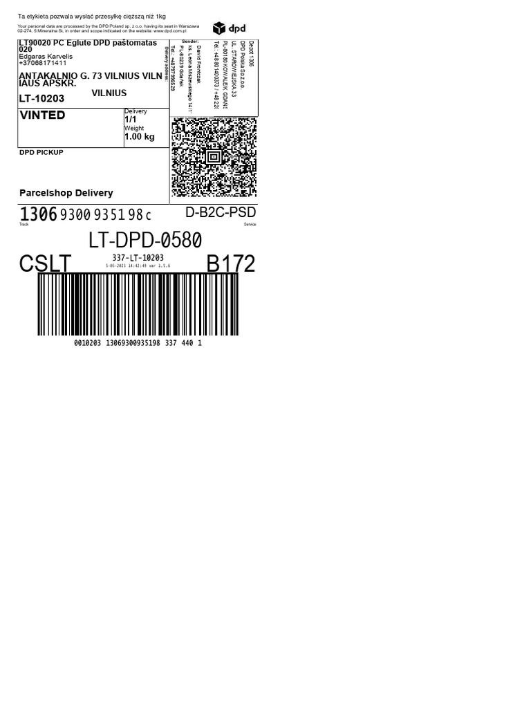 Vinted Etykieta 5922895627 | PDF