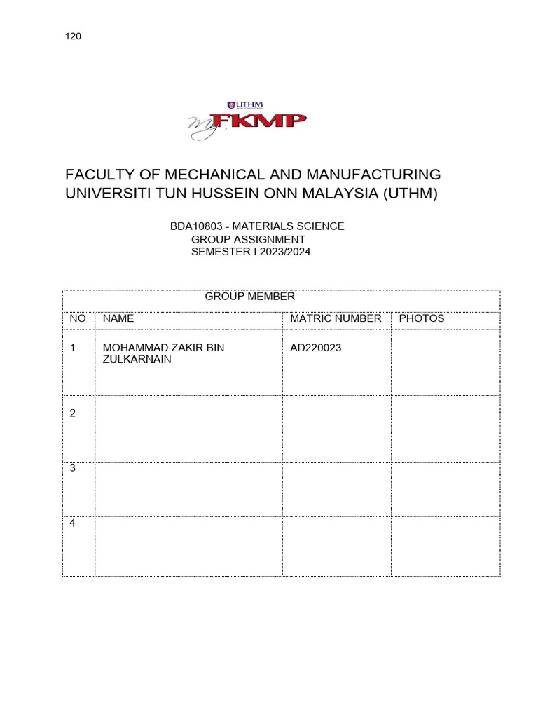 Faculty of Mechanical and Manufacturing Universiti Tun Hussein Onn Malaysia | PDF | Polyethylene ...