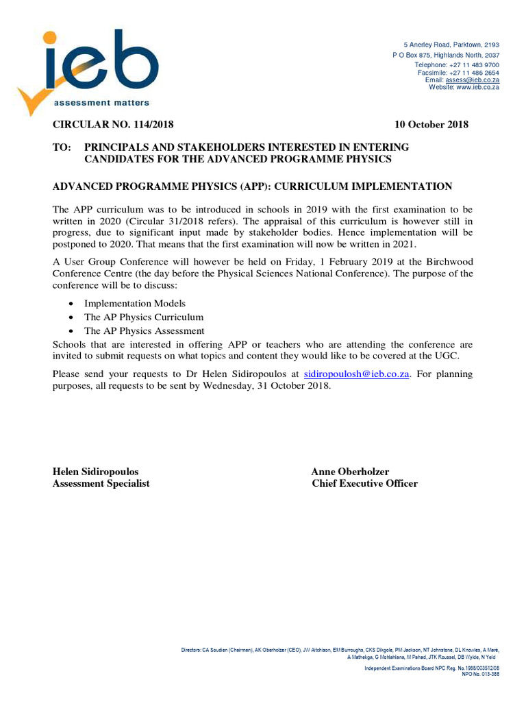 Circular Advanced Programme Physics | PDF