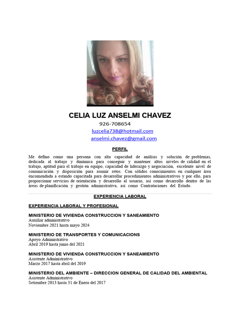 Curriculum | PDF | Lima | Salud Ambiental