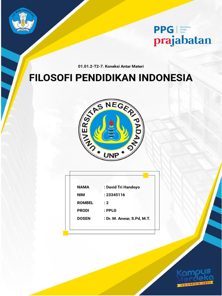 Tugas 2.7 Filosofi Pendidikan Indonesia (Koneksi Antar Materi) | PDF