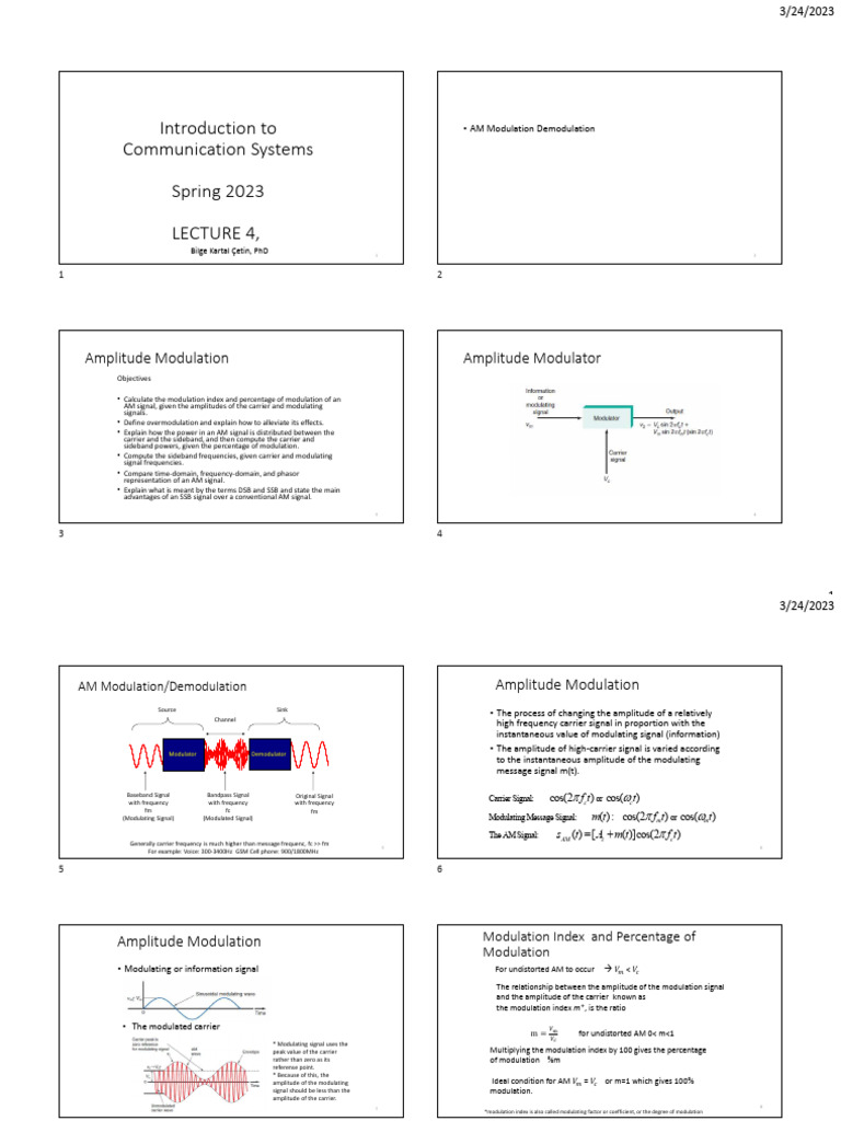 ICS 2223 Lecture 4 Slides | PDF | Modulation | Broadcast Engineering