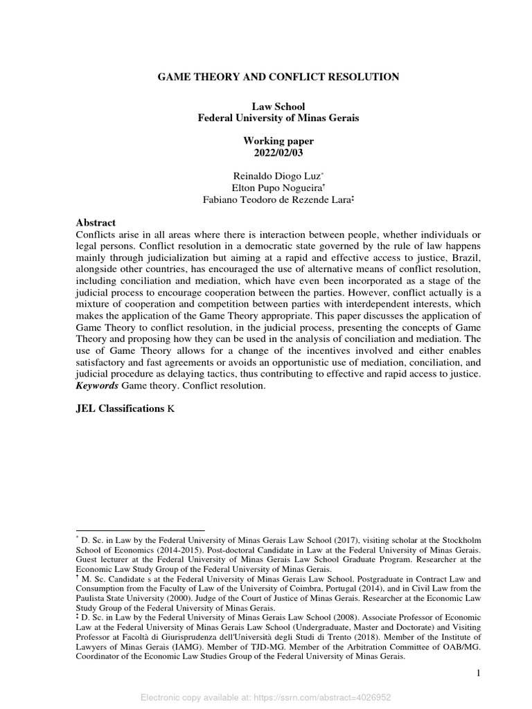 Game_Theory_and_Conflict_Resolution | PDF | Game Theory | Mediation