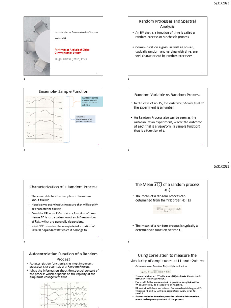 ICS-2223-Lecture 12 Slides | PDF | Spectral Density | Normal Distribution