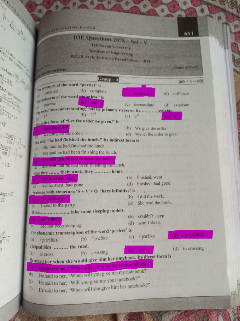 English Pyqs (IOE) | PDF