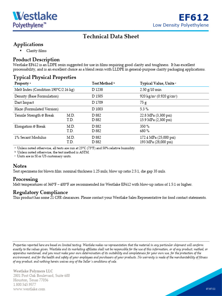 EF612 Westlake | Download Free PDF | Pascal (Unit) | Building Materials