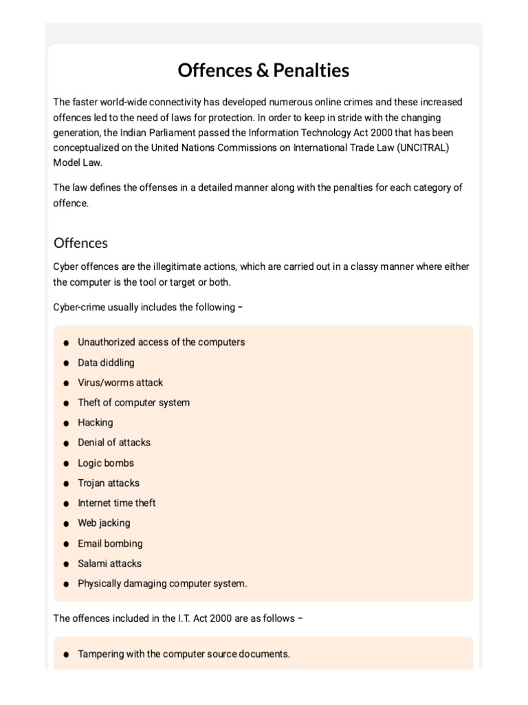 Offences & Penalties | PDF | Bail | Cybercrime
