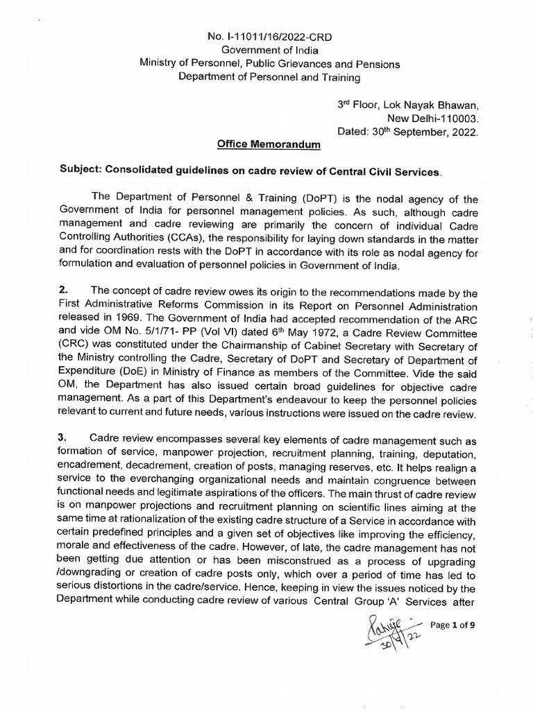 Cadre Review Guidelinesnwszl | PDF