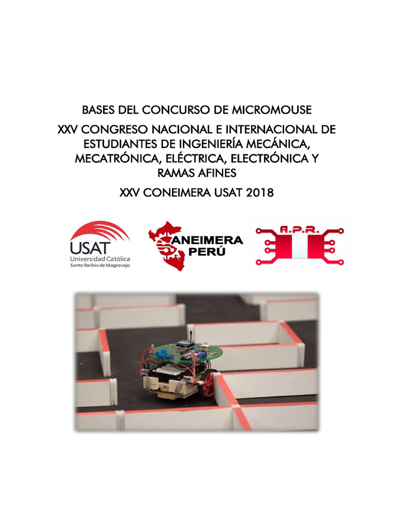 Concurso Micromouse 2018: Reglas y Detalles | PDF | Robot | Robótica