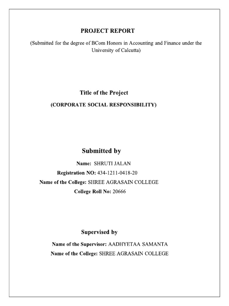Corporate Social Responsibility Project Reedited | PDF | Business