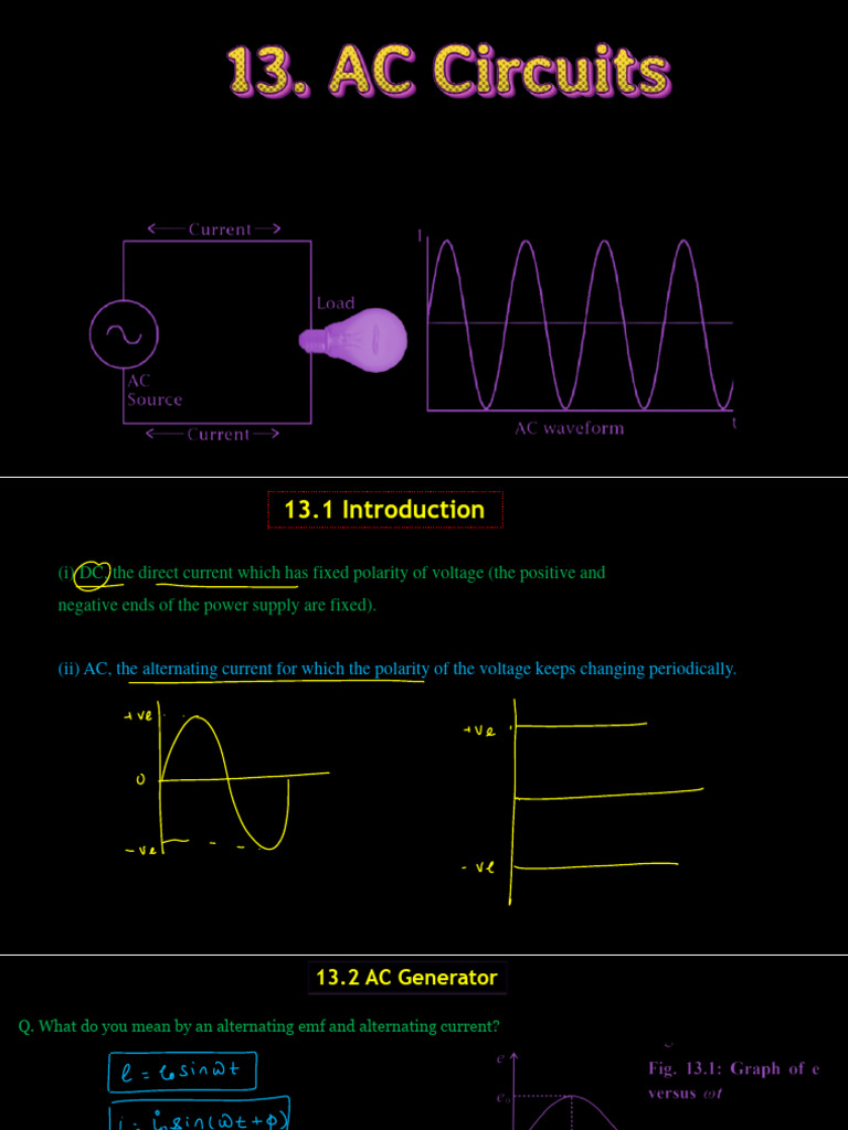 AC and DC Circuits: Key Concepts | PDF | Electrical Impedance | Inductor