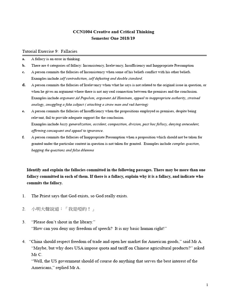 Tutorial - Exercise 9 | PDF