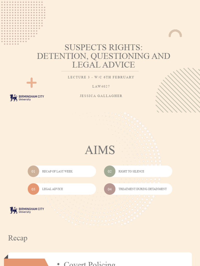 Suspects' Rights: Detention & Legal Advice | PDF | Right To Silence ...