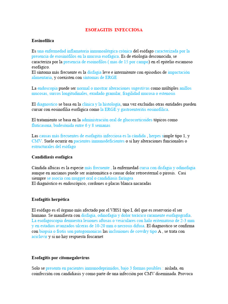 ESOFAGITIS INFECCIOSA | PDF | La enfermedad por reflujo gastroesofágico ...