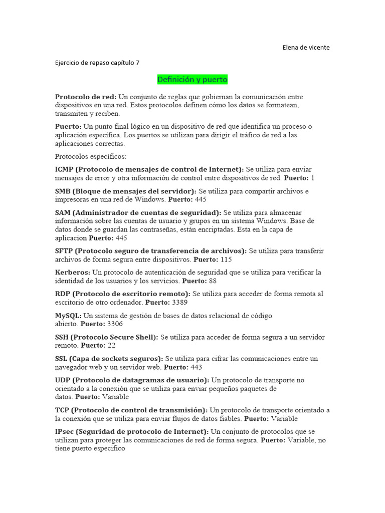 Ej Repaso Tema 7 | PDF | Conjunto de protocolos de internet | Modelo osi