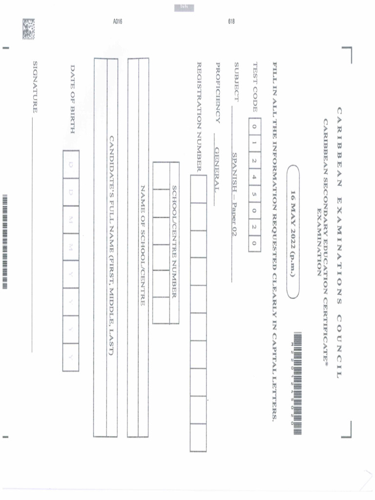 Spanish Paper 02 2022 | PDF