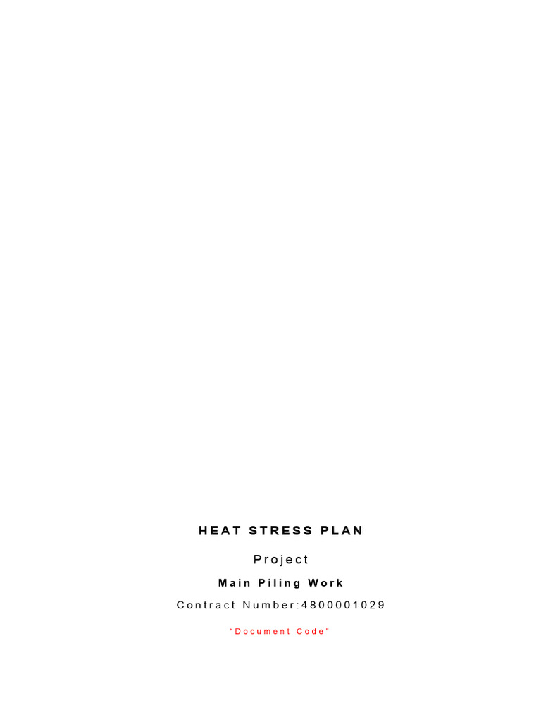 Heat Stress Plan - Piling Work | PDF | Hyperthermia | Occupational ...