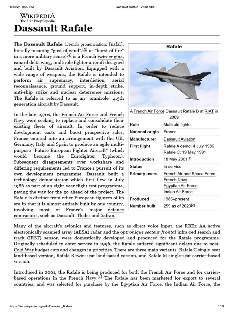 Dassault Rafale - Wikipedia | Download Free PDF | Computer Aided Design ...