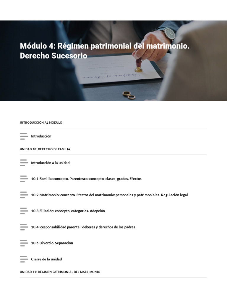 Módulo 4: Régimen Patrimonial Del Matrimonio. Derecho Sucesorio | PDF | Herencia | Divorcio