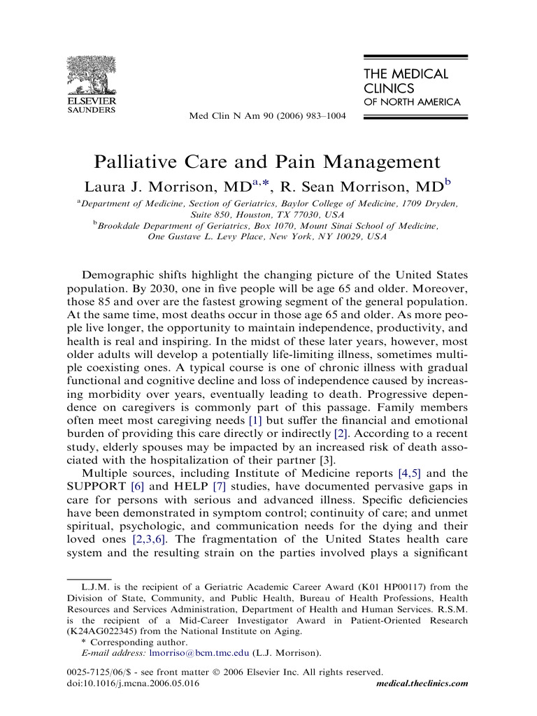 Cuidados Paliativos Y Manejo Del Dolor Pdf Palliative Care Opioid