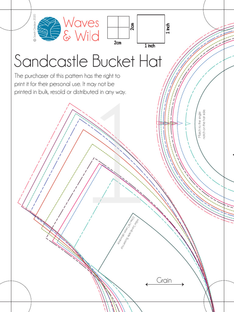Waves-and-Wild-Sandcastle-Bucket-Hat-Print-at-Home-Pattern-gtmqkr | PDF | Sand