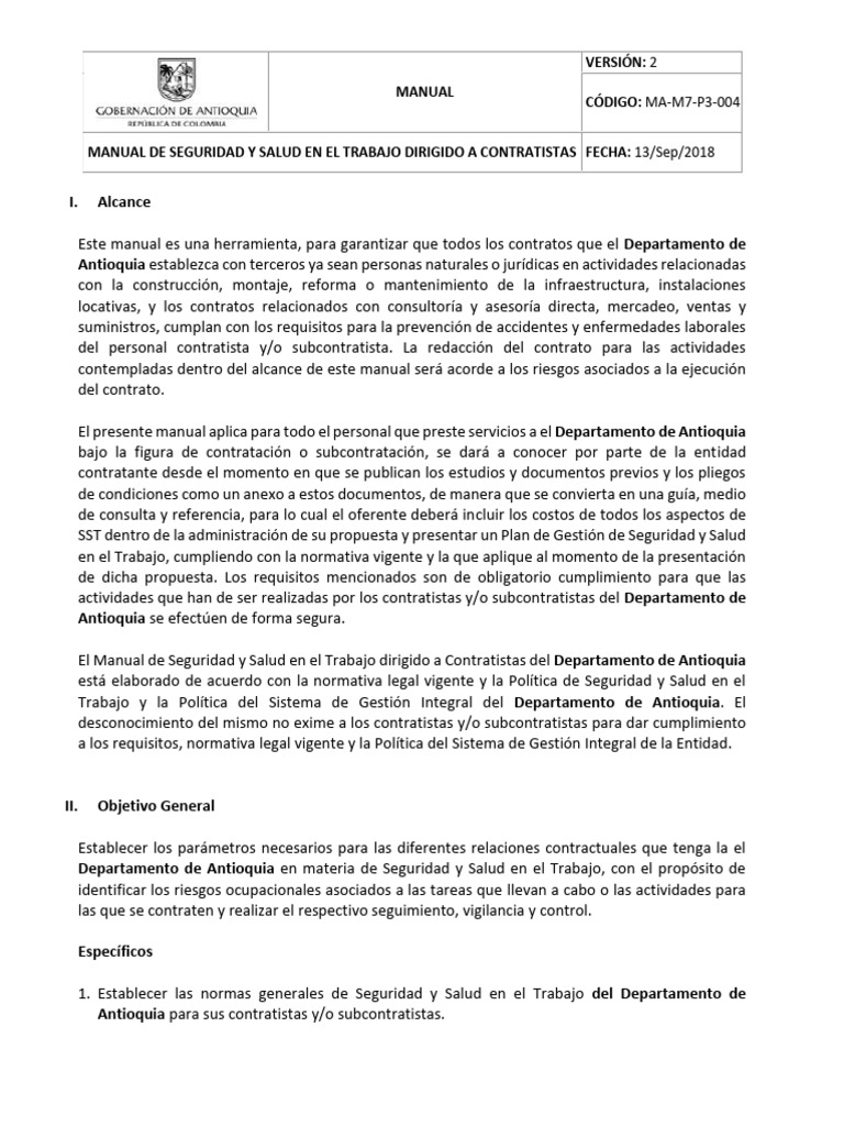 Manual SST A Contratistaas | PDF