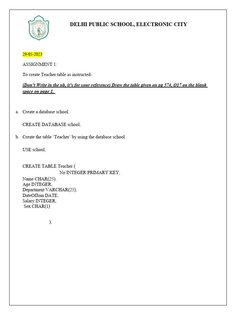 Practical File | PDF | Text File | Databases Practical File | PDF | Text File | Databases