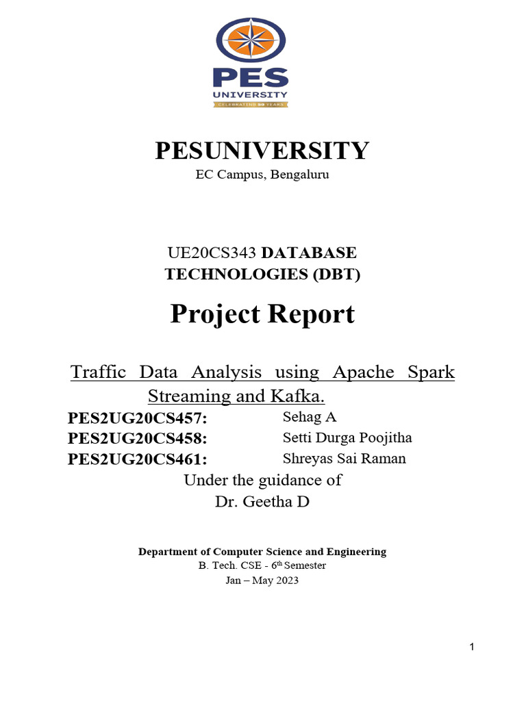 Project - Traffic Data Analysis | PDF | Apache Spark | Databases