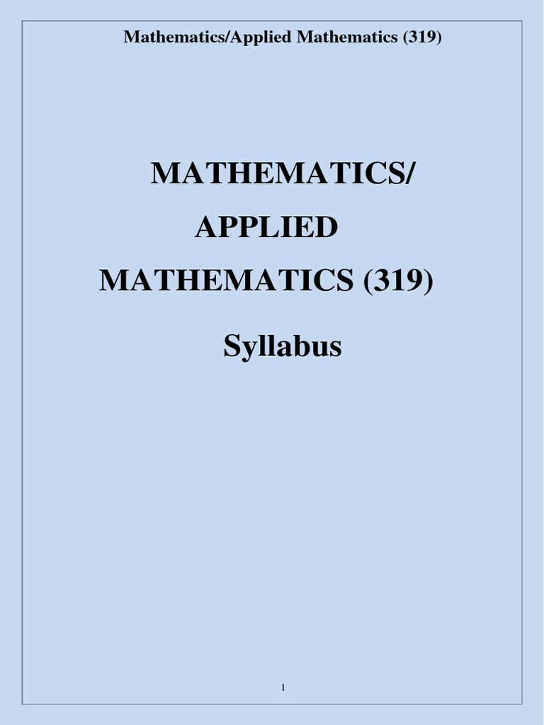 Mathematics/Applied Mathematics Syllabus | PDF | Matrix (Mathematics ...