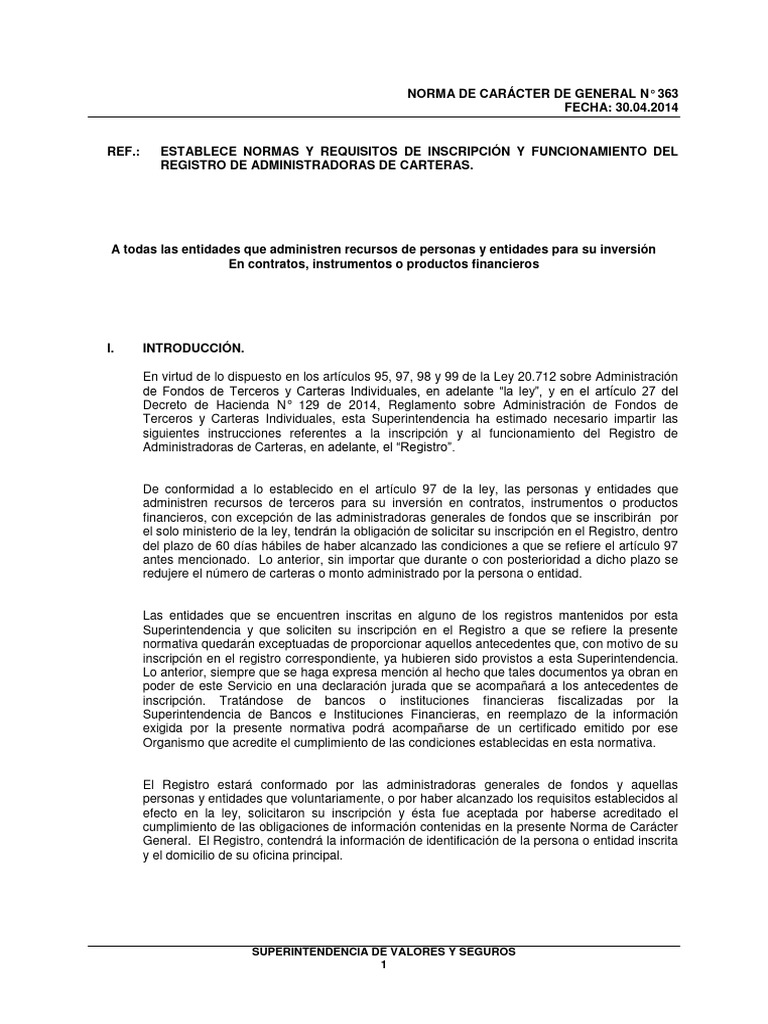 NCG 363 2014 | PDF | Documento de identidad | Bancos
