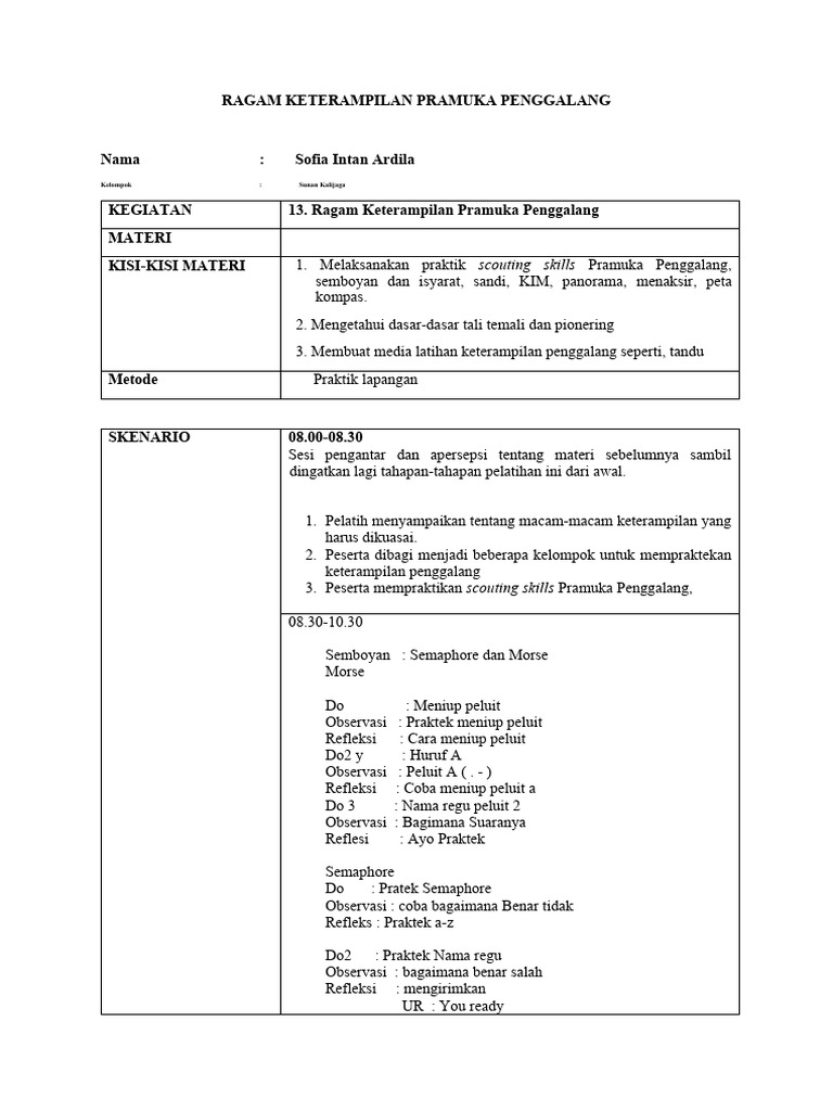 Sofia Intan PRAMUKA PENGGALANG | PDF